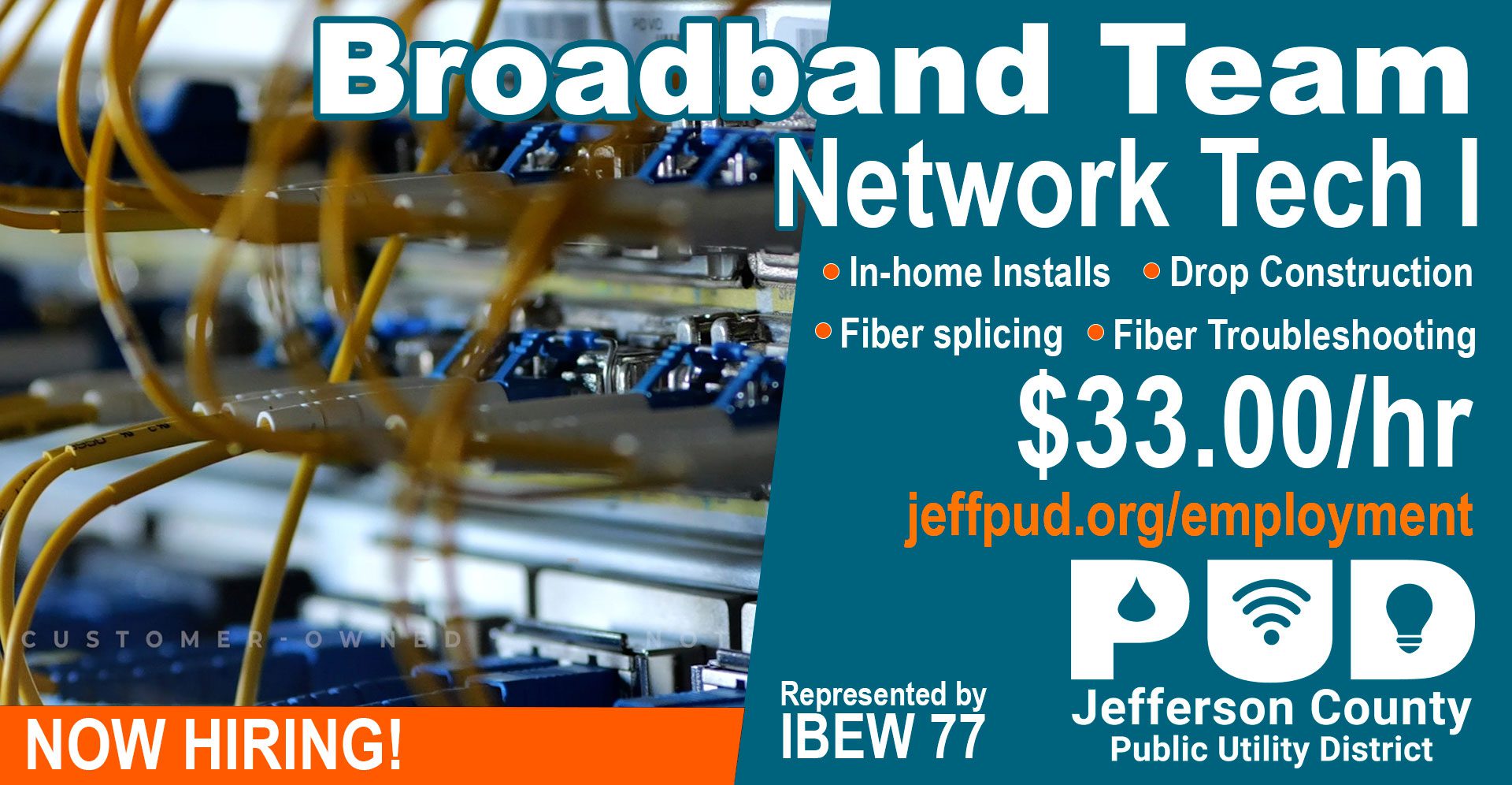 NOW HIRING - Join our Broadband Team - JPUD
